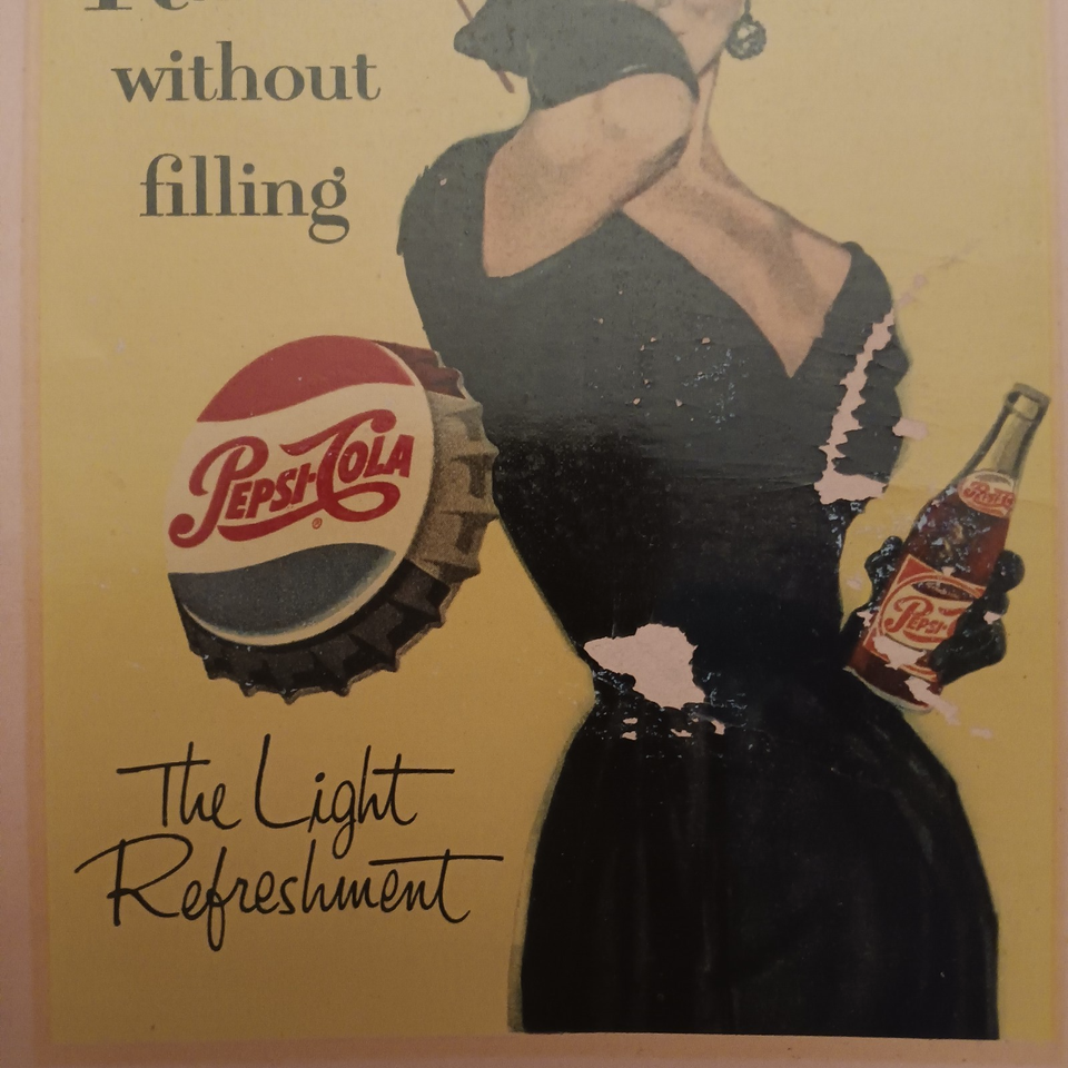 Vintage Refresh Without Filling Pepsi Cola The Light Refreshment Decal ...