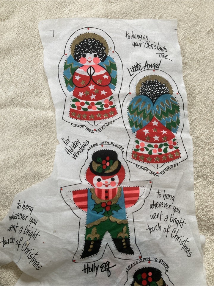 Ultra Felt Holiday Fabric Panel Holly Elf, Christmas Bird, Little Angel ...