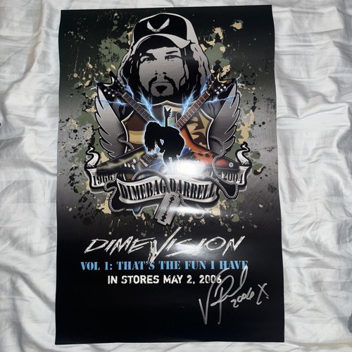 DIMEBAG DARRELL POSTER for Dimevision DVD 11x17 Signed By Vinnie Paul ...