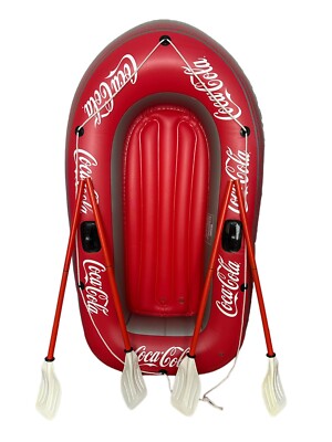 Vintage Coca-Cola Inflatable Raft Lake Pool Paddles Summer Coke Yacht ...