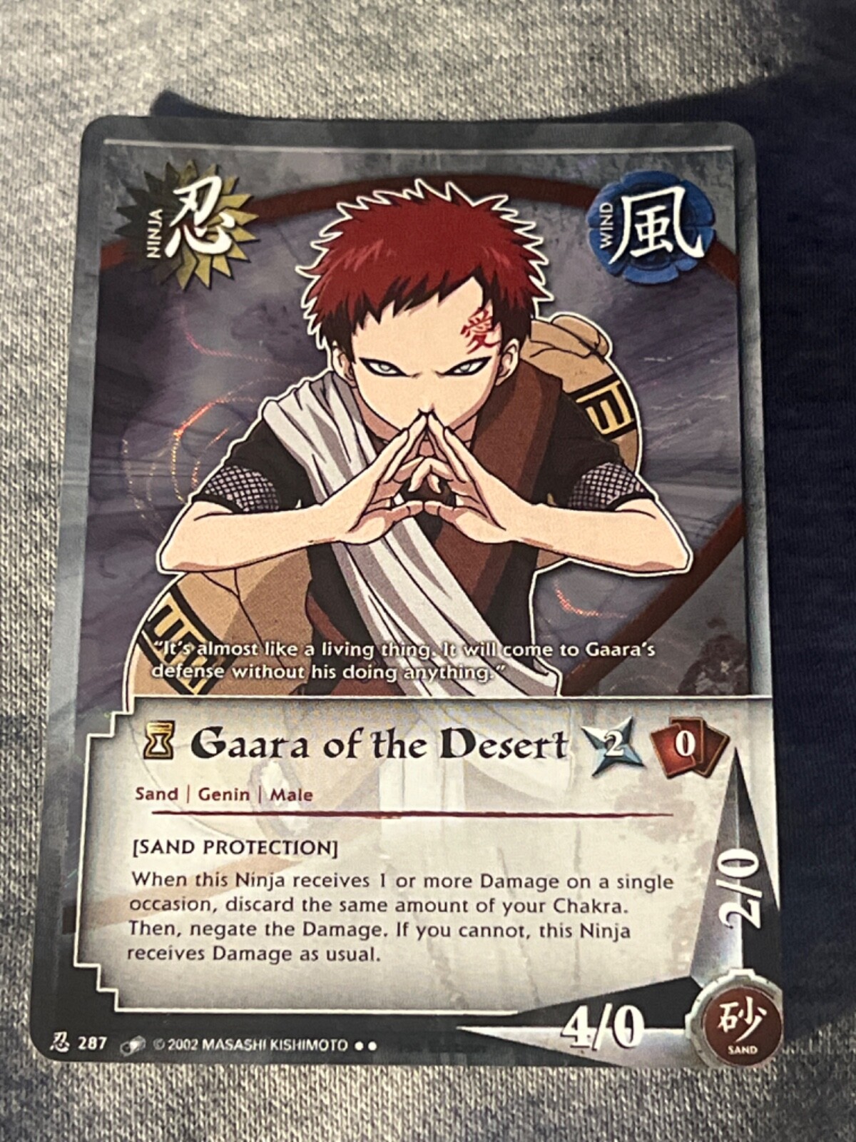 NARUTO CCG 2002 Rare #287 GAARA OF THE DESERT Anime Card | eBay