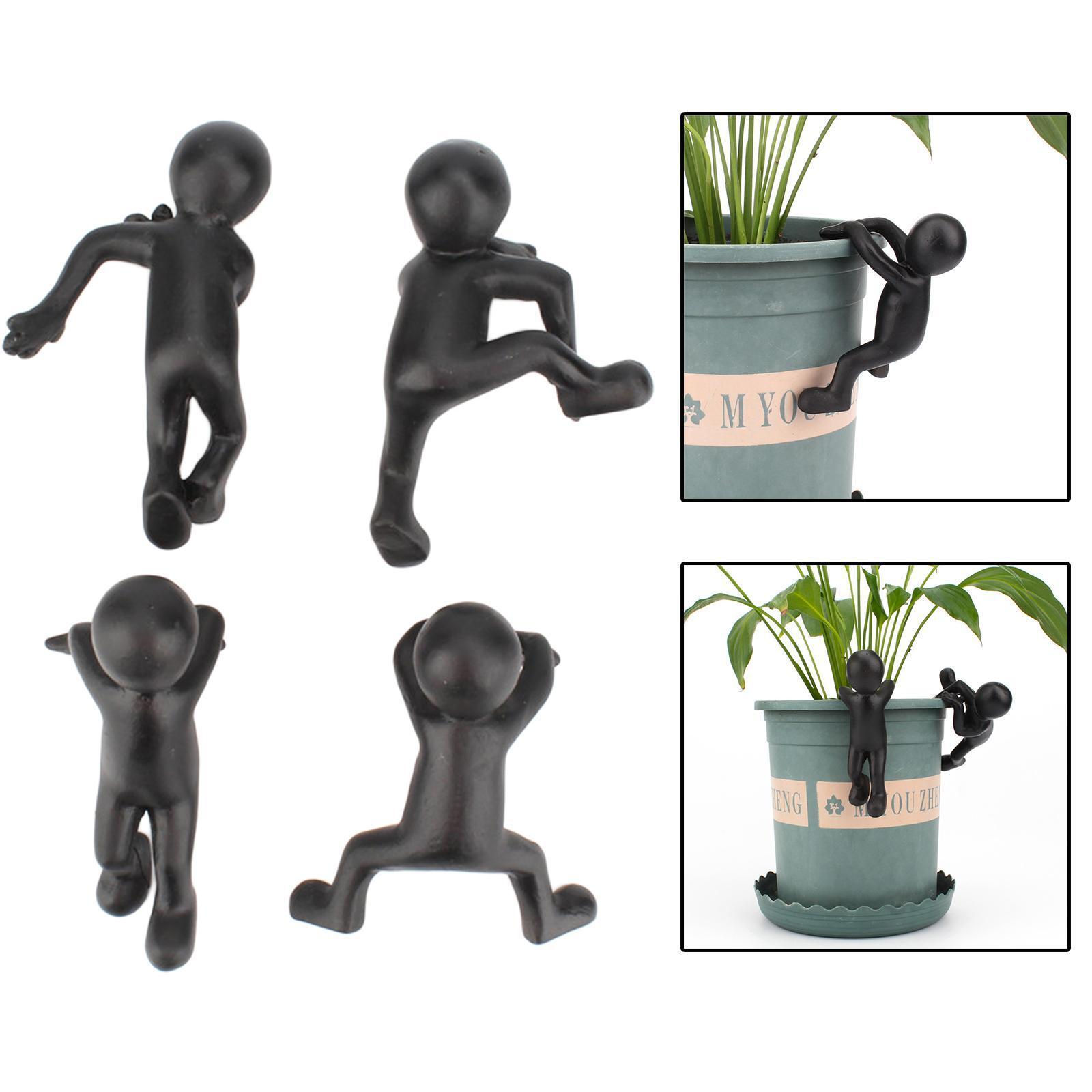 4pcs Creative Kung Fu Little Men Flower Pot Hugger Planter Pot Resin ...