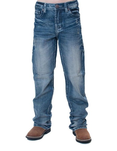 B. Tuff Western Jeans Boys Monster Mike Bootcut Button Med Wash BJMRMK ...