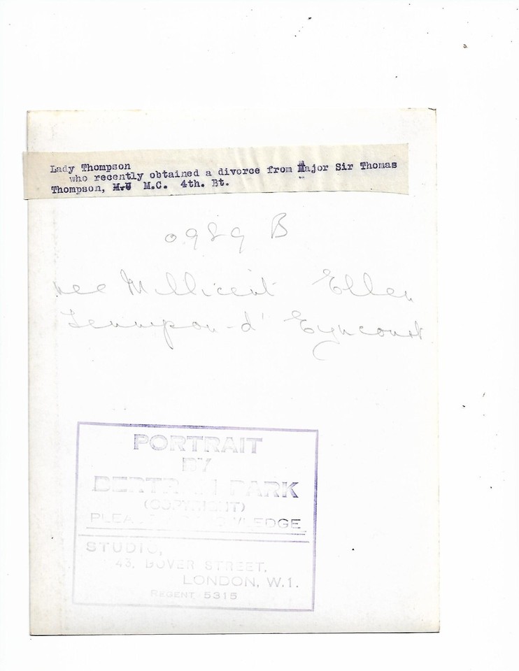 Bertram Park Photo- Lady Thompson nee Millicent Ellen Tennyson-d ...