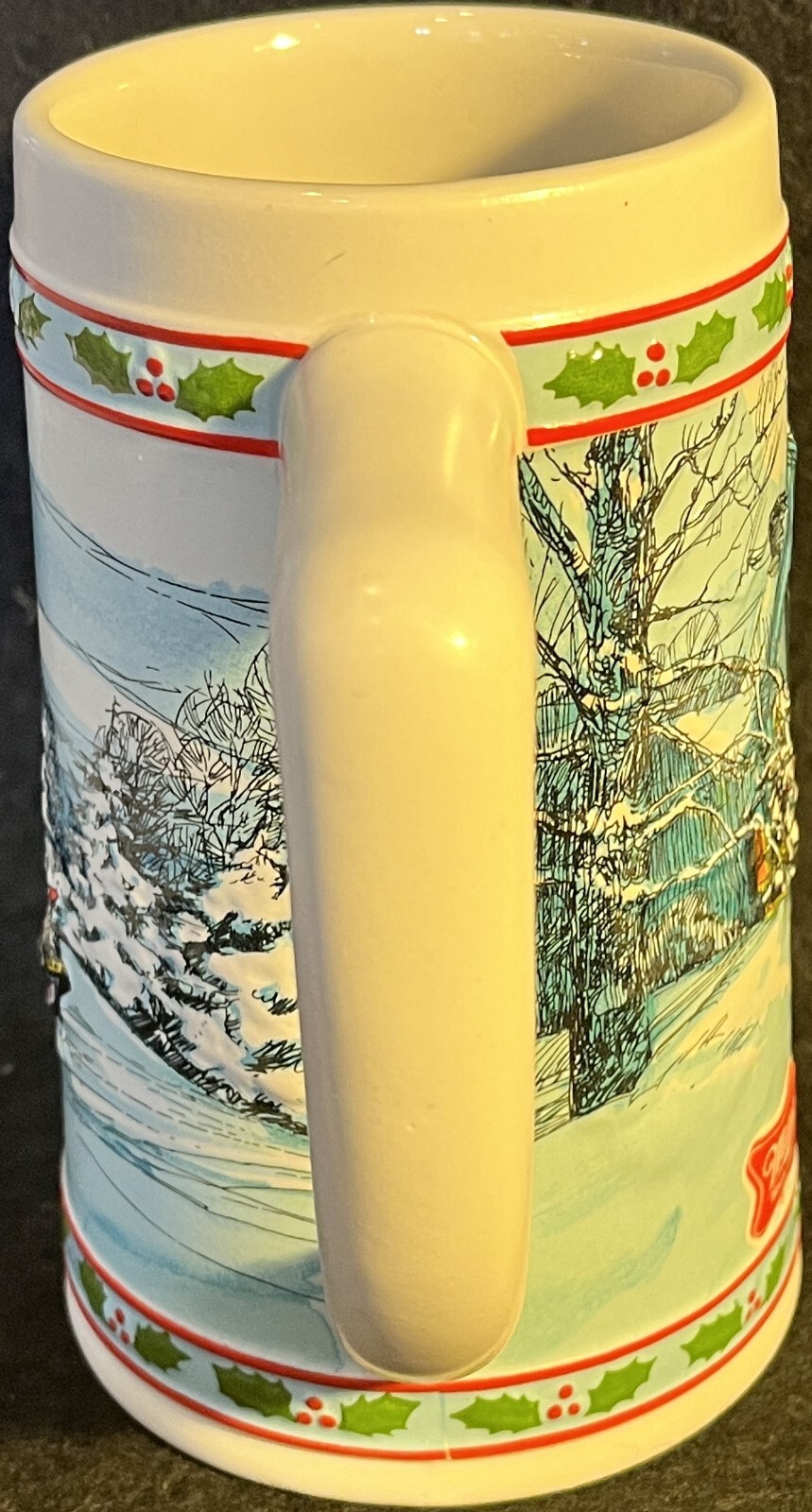 Vintage 1984 Miller High Life Holiday 6" Beer Stein Christmas Mug Horse ...