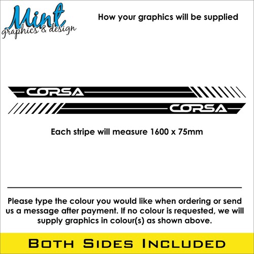 VAUXHALL CORSA Side Stripes Decals Stickers VXR Sting Graphics FREE P&P ...