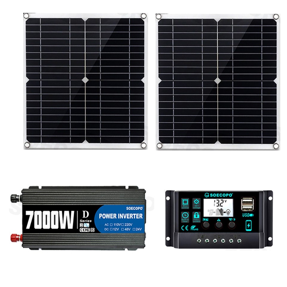 Complete 7000W Off-Grid Solar Kit 7000W Inverter 2pc 300W Solar Panels ...