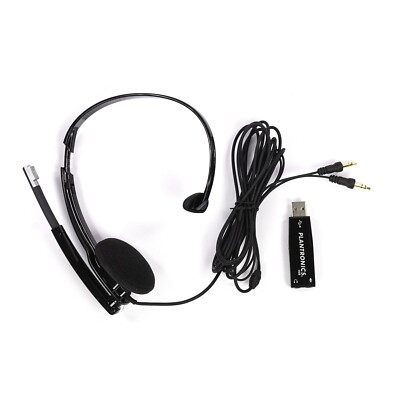 Plantronics Audio 610 Mono Headband Corded Headset with USB Adapter ...