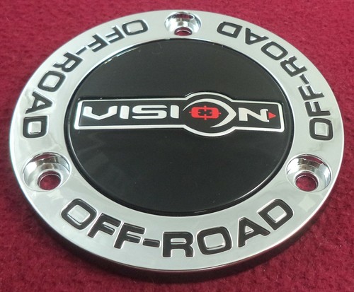 Vision Wheels Chrome / Black Custom Wheel Center Cap # C352MB-5MB / C ...