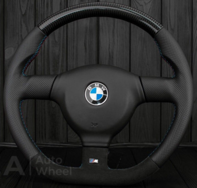 Bmw E36 M3 E34 z3 Z3m M-tech 2 steering wheel Flat Bottom Carbon fiber ...