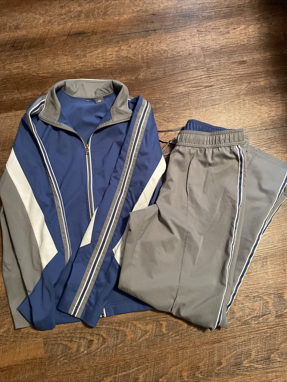 SB Active Women’s Blue Grey White Track Suit 2pc Jacket Large Pants ...