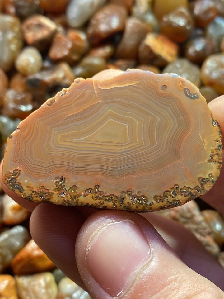 1.1 Oz Mirror Polished Lake Superior Agate With Parallax Banding | eBay
