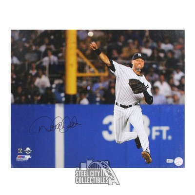 Derek Jeter Autographed New York Jump Throw 16x20 Baseball Photo - MLB ...