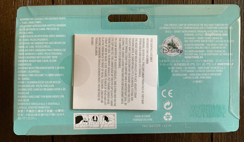 New Disney Store Ariel Swim Goggles Girls Swimwear The Little Mermaid ...