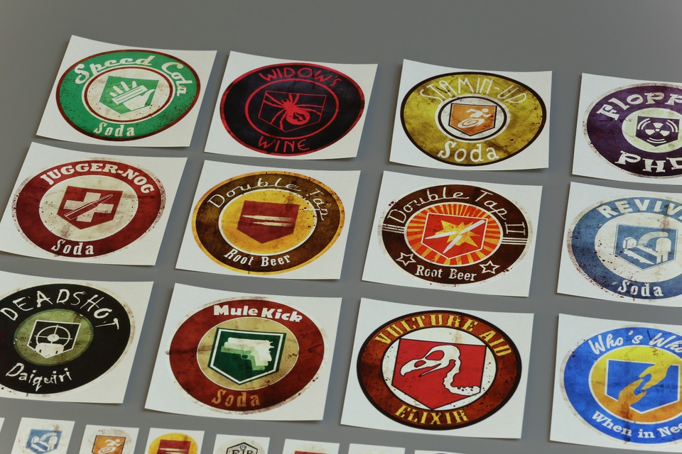 Grunge Perk a Cola labels Largest complete set! Black ops call of duty ...