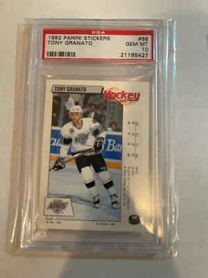TONY GRANATO, 1992 Panini Stickers #68, PSA 10 (POP 1) | eBay