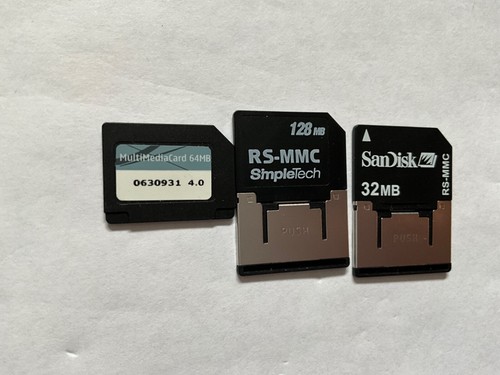 Lot 3pcs: 128mb,32mb,64mb MMC SD memory cards for old PDA mmc devices ...