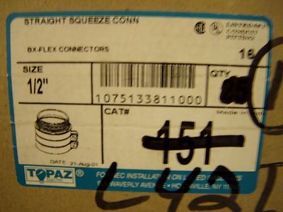TOPAZ STRAIGHT SQUEEZE CONNECTORS 151 - 18EACH | eBay