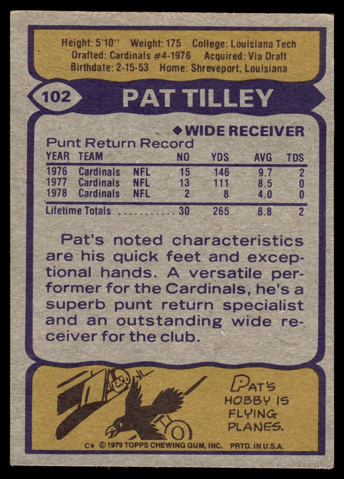 1979 Topps #102 Pat Tilley | eBay