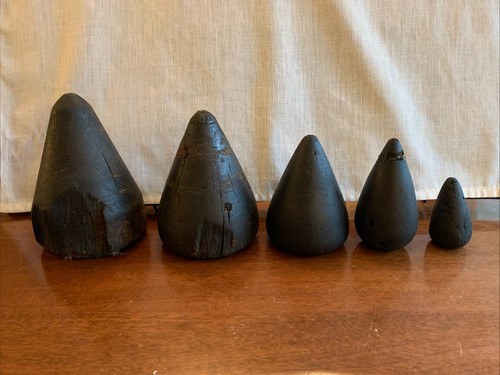 (5) Five vintage Turned Wooden Lead Dressing Turn pins Plumbing Roofing ...