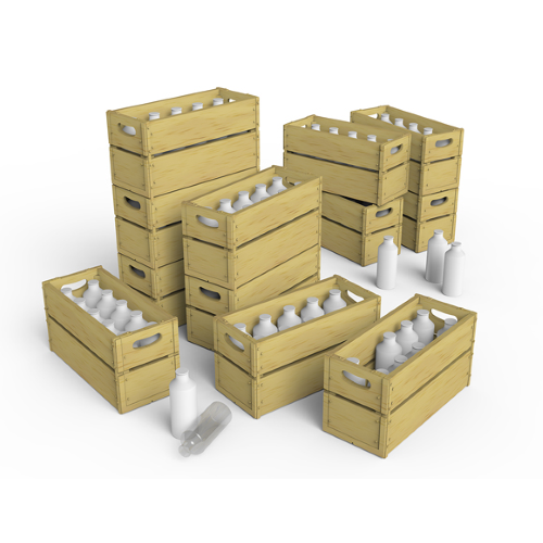 MILK BOTTLE & WOODEN CRATES KIT 1:35 Miniart Kit Diorami New Model ...