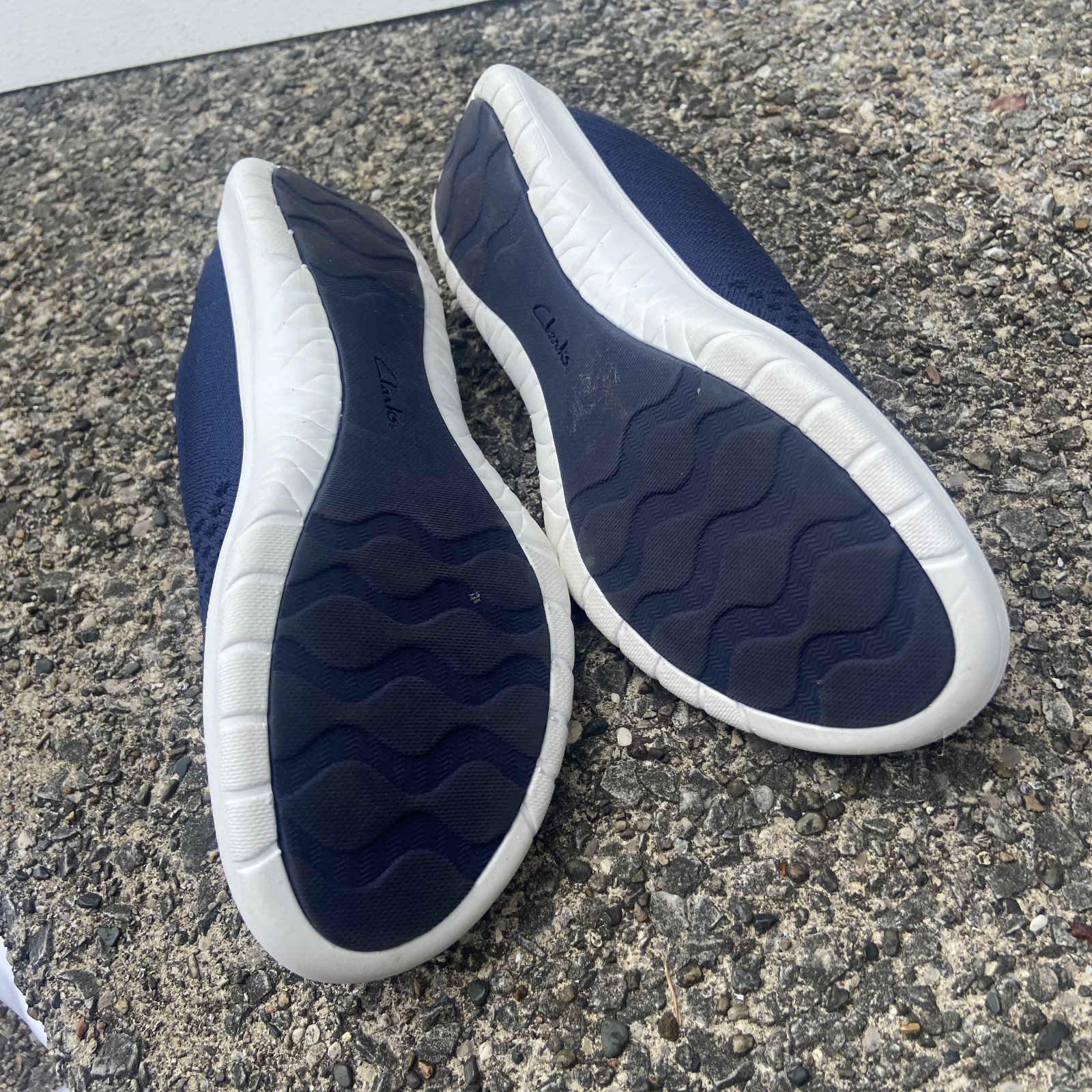 Clarks Cloudsteppers Womens Shoes Sz 7.5 Blue Slip On Flats Knit ...
