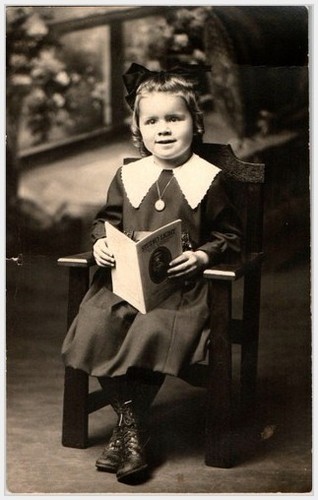 1900s Studio Portrait Postcard RPPC Girl Child Fashion Studio Light ...