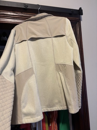 XL Athleta Fleece Lined Cream Colored Jacket- Full Zip | eBay