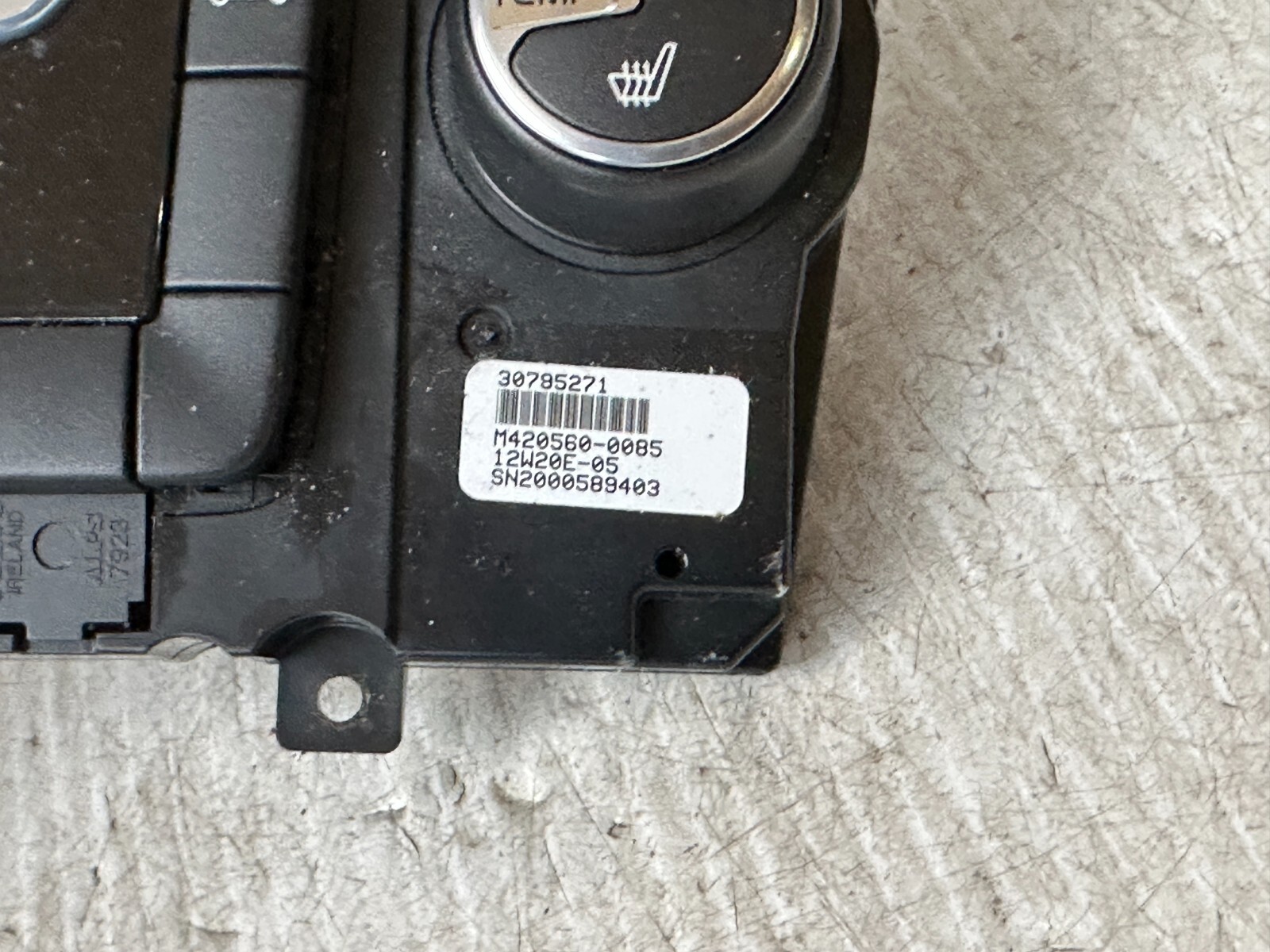 2011 - 2014 Volvo S60 A/C Heater Climate Control Unit P: 30795271 OEM ...
