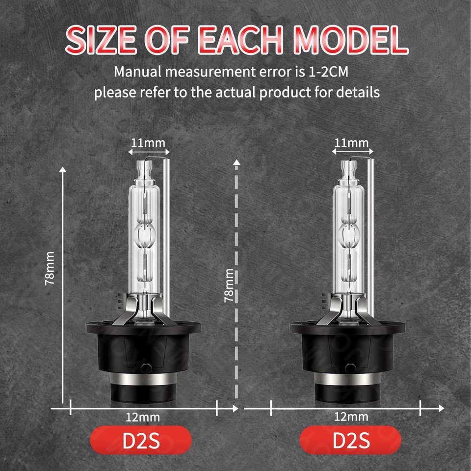 D2S LED Headlight Bulb Replace HID Xenon Super Bright 6000K White High ...