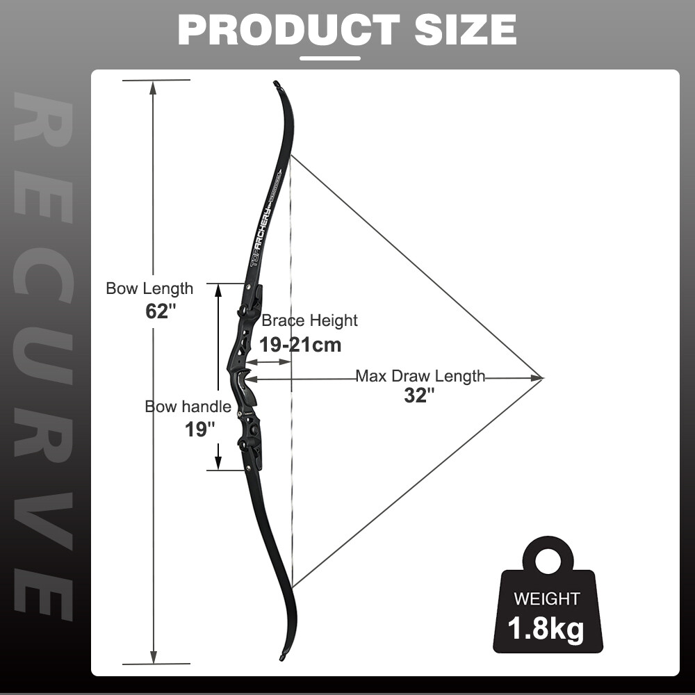 H19-62" Archery ILF Recurve Bow/Limbs/Riser Competition/Athletic ...