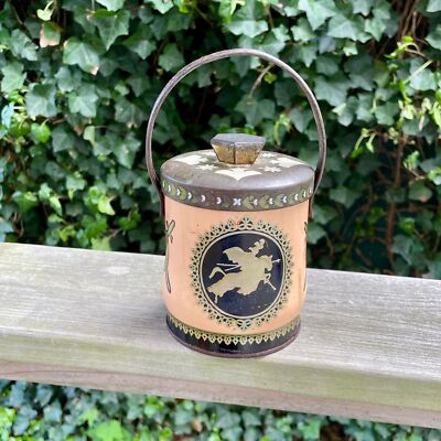 5" Crusader England Pink Tea Tin Bucket Canister Montreal Import ...