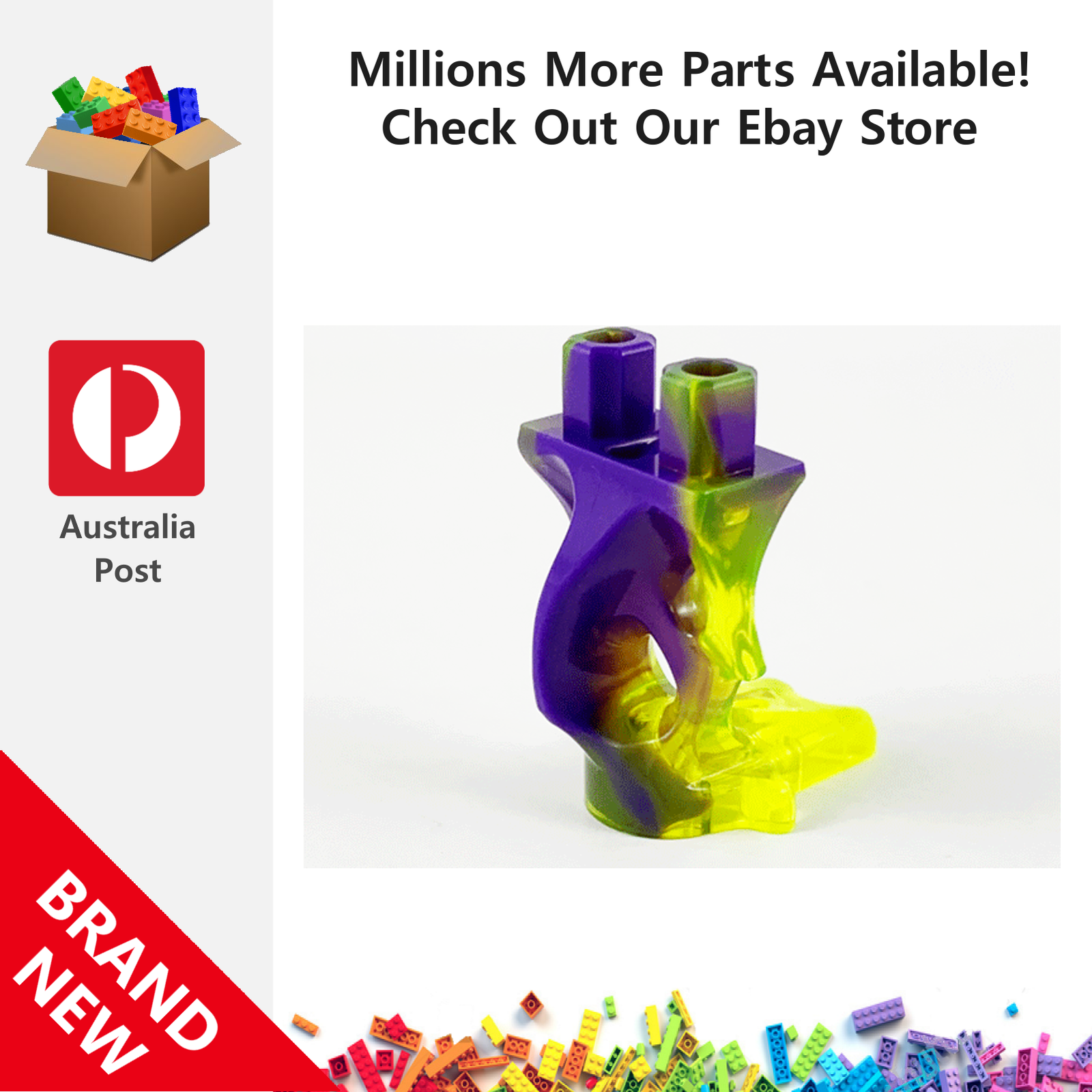 Genuine LEGO™ Transparent Neon Green Lower Body Ghost with Marbled ...