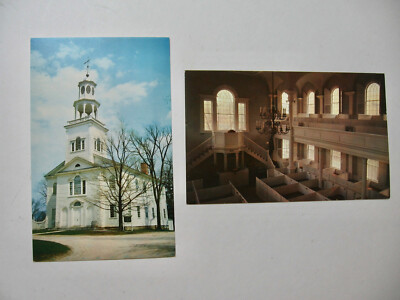 Two 1950 era Old First Church of Bennington, Vermont Postcards (No. 2 ...