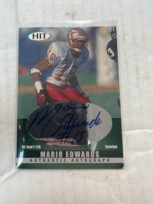Mario Edwards 2000 SAGE HIT Rookie Auto #A15 NrMt | eBay