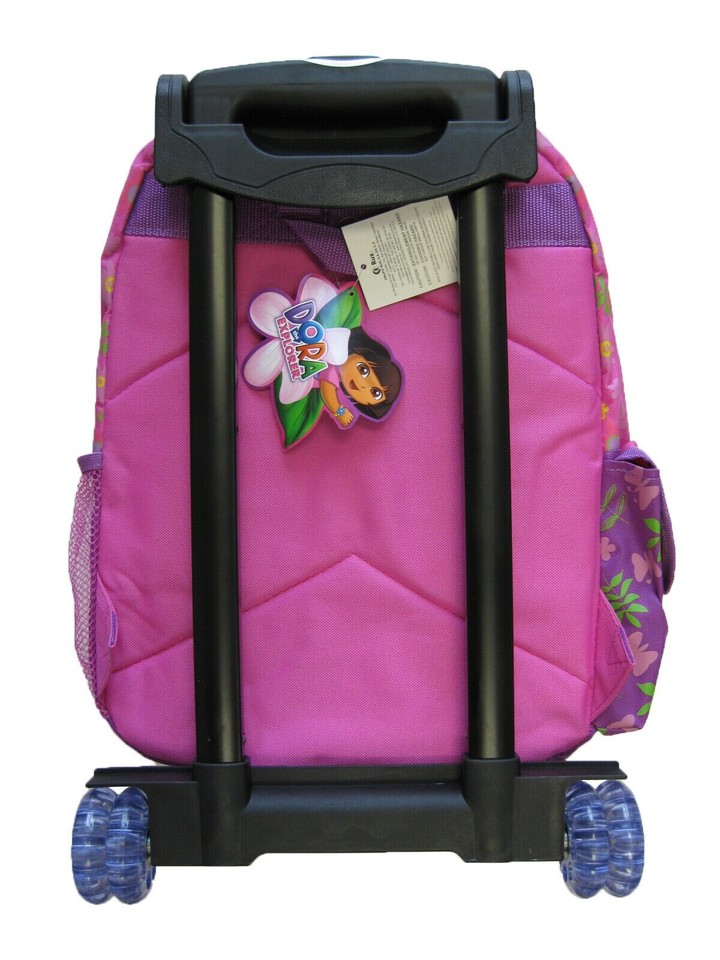 * A03557 * Dora the Explorer Large Custom Rolling Backpack 16" x 12" x ...