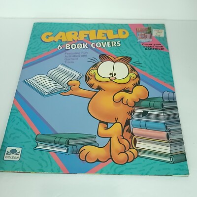 Vintage Garfield Book Covers Set of 6 A Golden Book 1991 School book ...