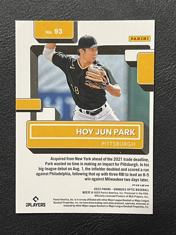 2022 Donruss Optic Hoy Jun Park Rated Rookie Pink Prizm No.93 ...