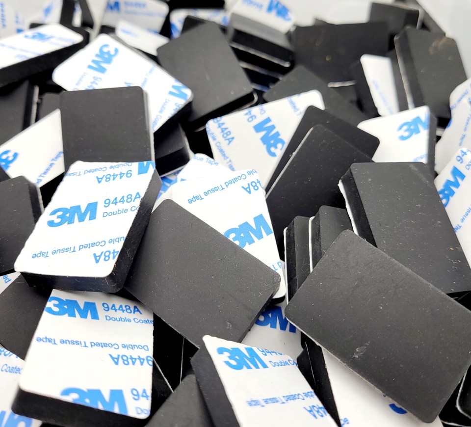 1 1/2" x 1" Rectangle Rubber Feet Bumper Spacer 3/16" Thick Base ...