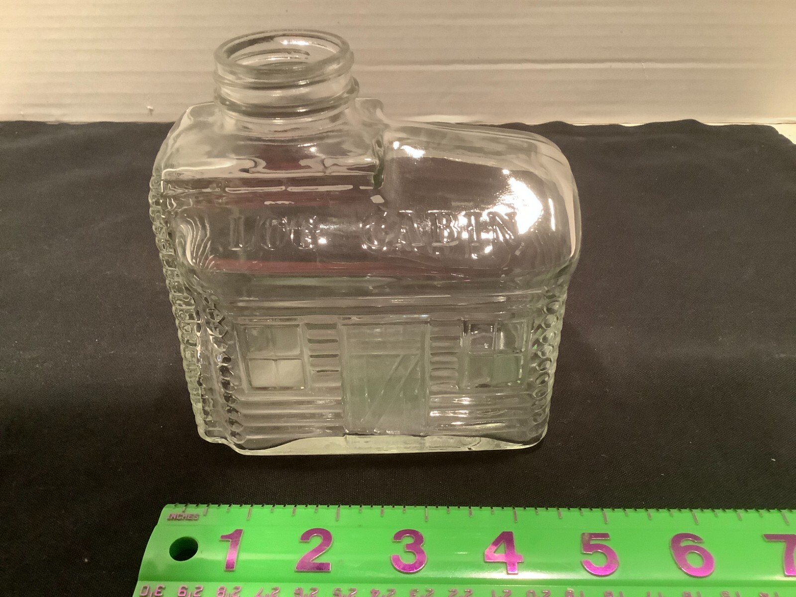 Vintage clear glass Log Cabin shaped syrup bottle | eBay