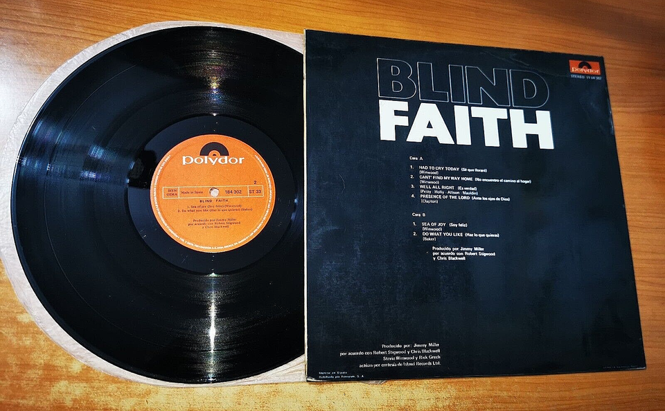 BLIND FAITH Blind Faith VERY RARE SPAIN LP VINYL 1969 ERIC CLAPTON ...