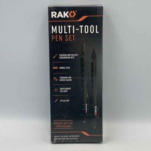 RAK Multi-Tool Pen Set LED Light Touchscreen Stylus Ruler Screwdriver ...