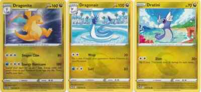 Pokemon Dragonite Holo, Dragonair, Dratini 3 Card Evolution Set - Near ...