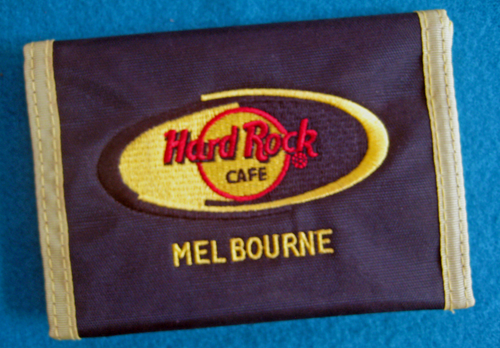 MELBOURNE AUSTRALIA BLACK & YELLOW 2 FOLD WALLET CASH CARDS COINS Hard ...