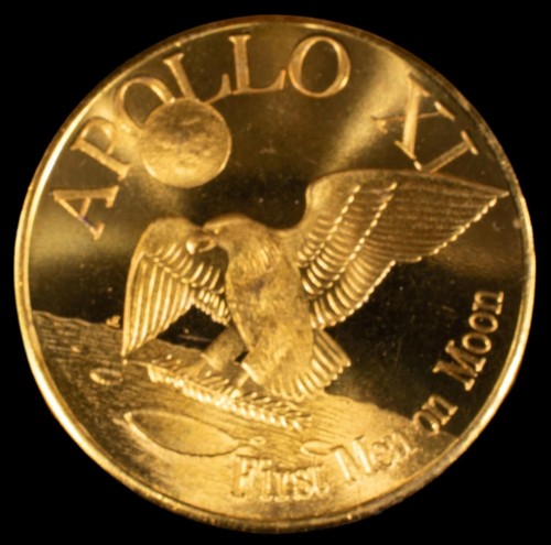 Vintage Apollo XI & XII Nasa Lunar Moon Landings Souvenir Medal Coin ...