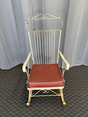 Vintage Rocking Chair wrought iron mid century modern metal steel patio ...