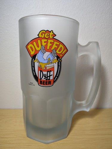 The Simpsons 2000 Fox Get Duffed! Frosted Glass Duff Beer Mug Large | eBay