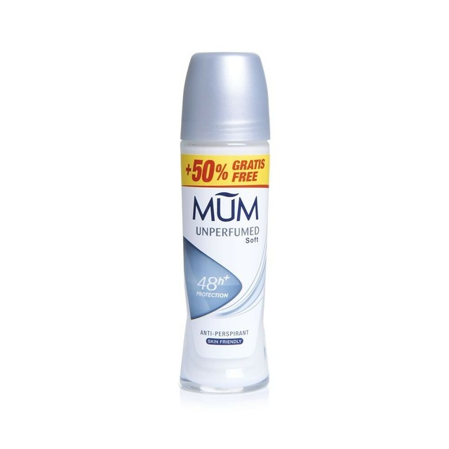 MUM Anti Perspirant Roll on Unperfumed Soft Deodorant Alcohol 48h 3 X ...