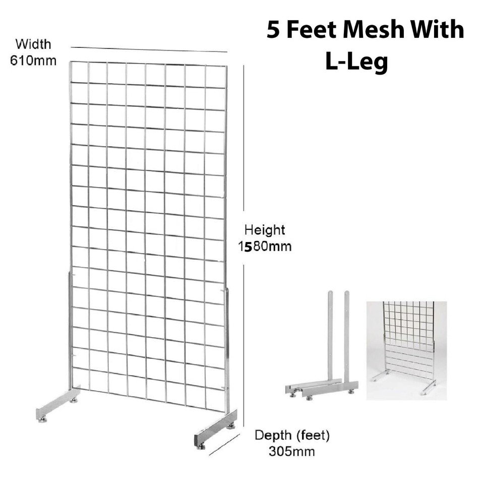 MESH AND L-LEGS GRIDWALL MESH L-SHAPED SUPPORT LEG RETAIL GRID DISPLAY ...