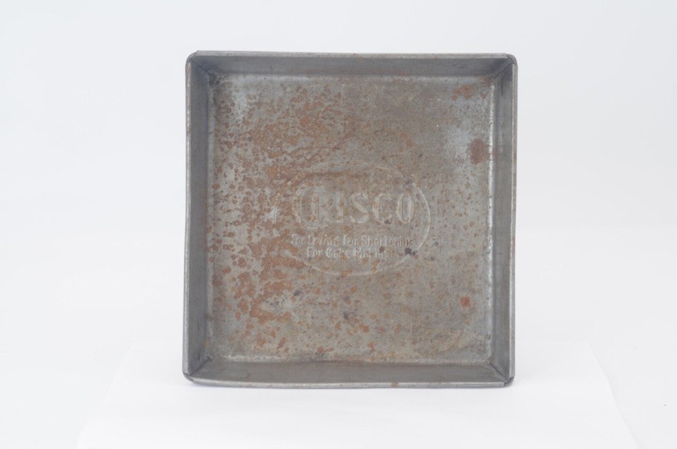 Vintage . 8X8 Crisco Metal Baking Pan Embossed Advertising Pan Cake Pan ...